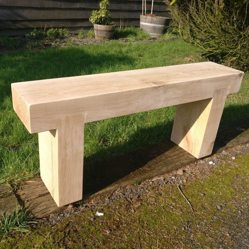 Solid Oak Beam Garden Bench Celtic Timber