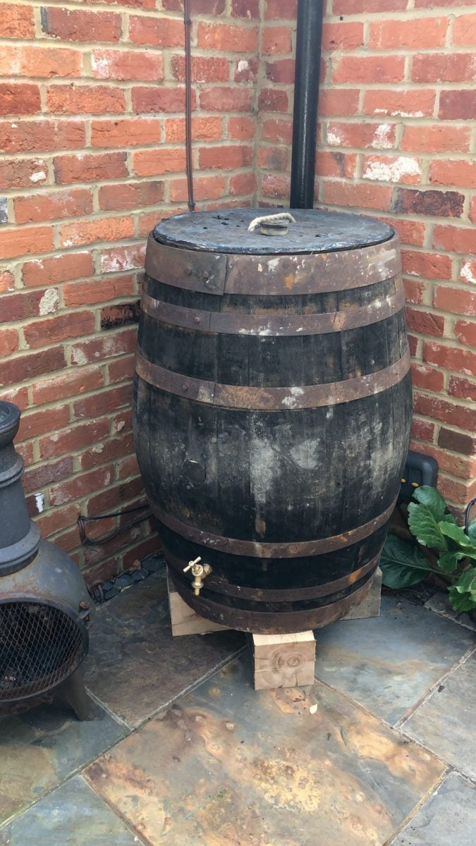 Oak Whisky Barrel Water Butt - 40 Gallon / 55 Gallon / 120 Gallon ...